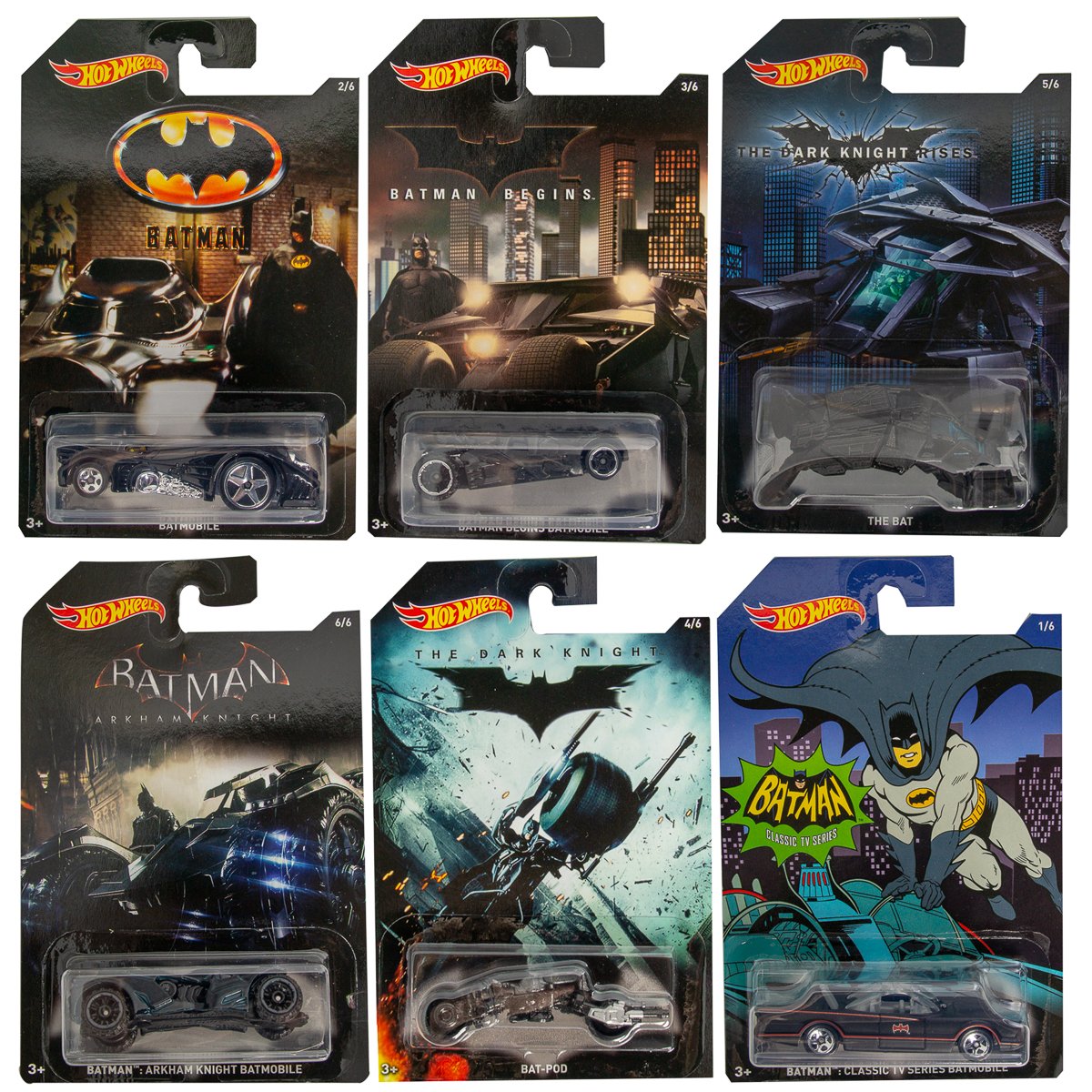 Hot Wheels, 2015 Batman, Bundle Set of 6 Exclusive Die-Cast Vehicles