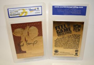 brett favre 1991 draft pick feel the game gold card rookie - graded gem mint 10