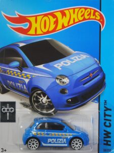 hot wheels 2015 hw city fiat 500 50/250, blue