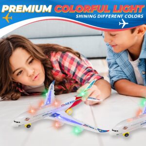 Kidsthrill Airplane Toy with Bump & Go, Flashing Lights & Sounds - For Boys & Girls Age 3-12