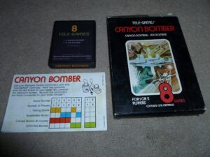 8 tele-games, canyon bomber - sea bomber on 1 cartridge for atari 2600