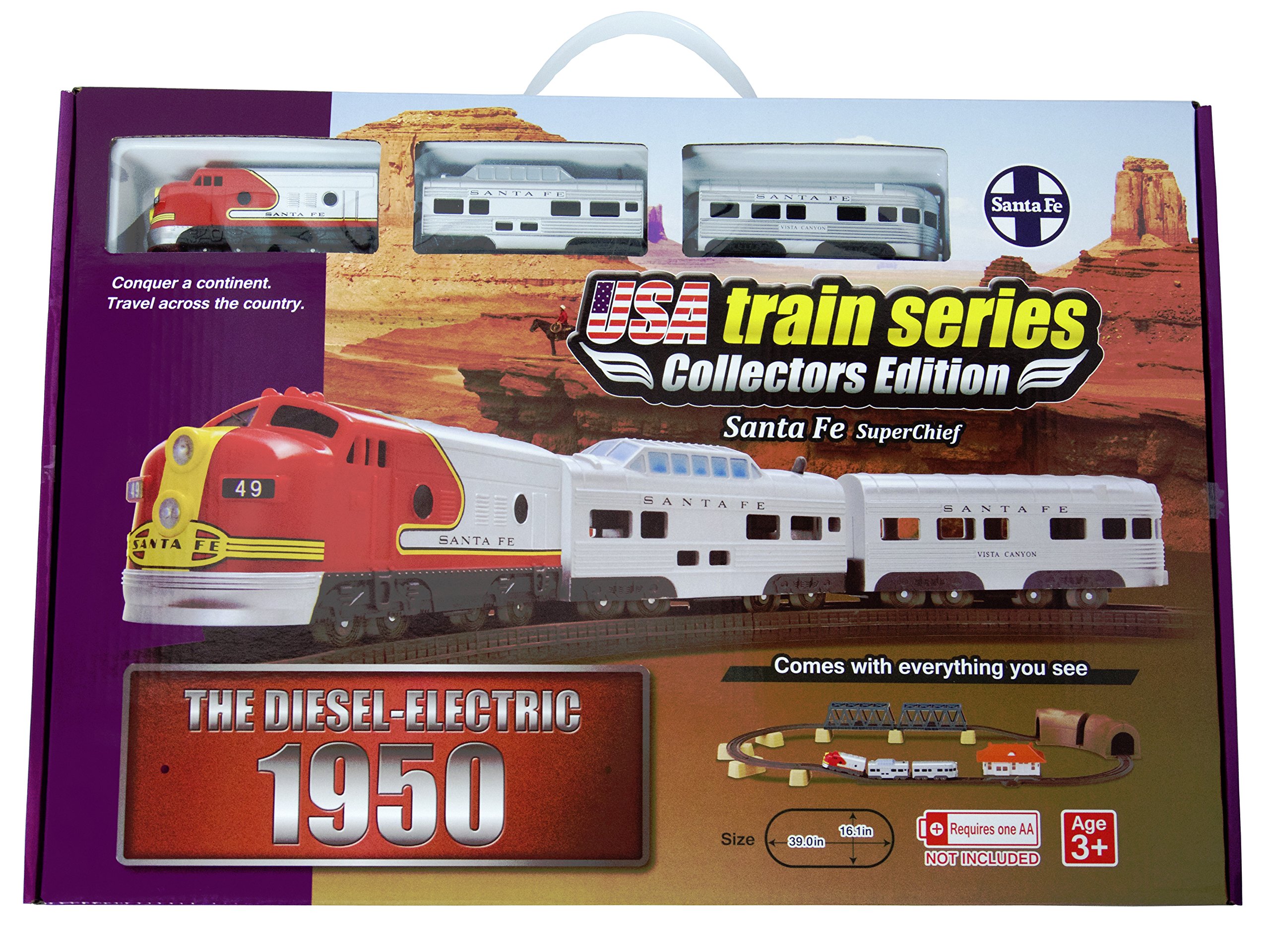 LEC USA 1950 Santa Fe Super Chief F7 EMD Battery Operated Train Set