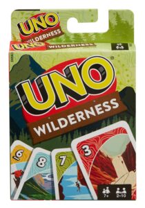 mattel games uno: wilderness - card game, 7 years and up