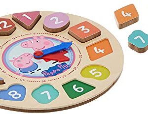 Peppa Pig Shape Sorter Clock Puzzle for 36 months to 48 months, 14Pieces (12Piece numbers + Clock + Stand )