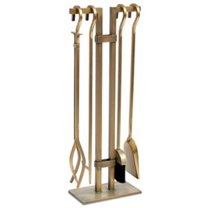 pilgrim home and hearth 18086 sinclair fireplace tool set, burnished brass, 20 pounds