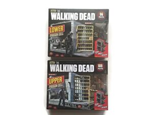 mcfarlane toys construction bundle - the walking dead tv (1) upper and (1) lower prison cell sets