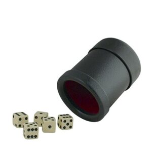 kardwell international dic-cup-558-v dice cup with dice vinyl black (1 each)