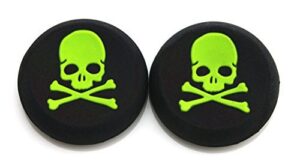 vivi audio® thumb stick grips cap cover joystick thumbsticks caps for ps4 xbox one xbox 360 ps3 ps2 green skull