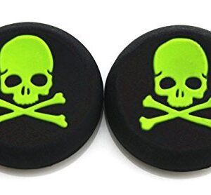 Vivi Audio® Thumb Stick Grips Cap Cover Joystick Thumbsticks Caps for PS4 Xbox ONE Xbox 360 PS3 PS2 Green Skull