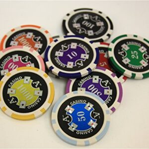 MRC Poker 1000pcs Ace Casino Laser Poker Chips Set with Acrylic Case Custom Build