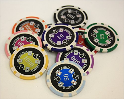 MRC Poker 1000pcs Ace Casino Laser Poker Chips Set with Acrylic Case Custom Build