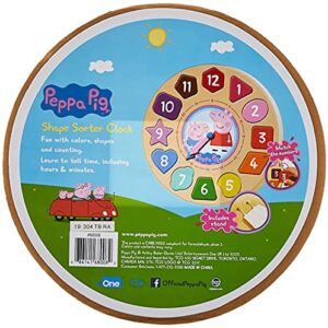 Peppa Pig Shape Sorter Clock Puzzle for 36 months to 48 months, 14Pieces (12Piece numbers + Clock + Stand )