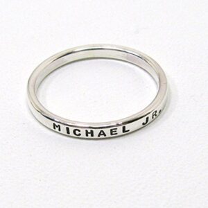 Personalized Sterling Silver Ring, Stacking Rings - 2.4 mm wide