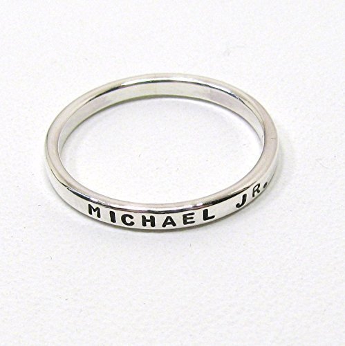 Personalized Sterling Silver Ring, Stacking Rings - 2.4 mm wide