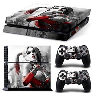 can ps4 console designer protective vinyl skin decal cover for sony playstation 4 & remote dualshock 4 wireless controller stickers - harley quinn