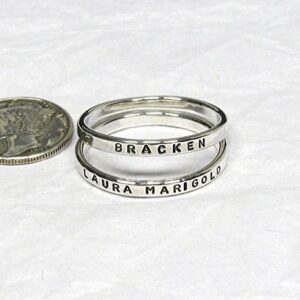 Personalized Sterling Silver Ring, Stacking Rings - 2.4 mm wide