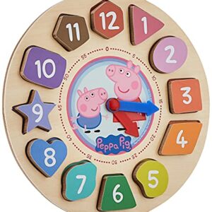 Peppa Pig Shape Sorter Clock Puzzle for 36 months to 48 months, 14Pieces (12Piece numbers + Clock + Stand )