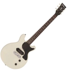 icon v130crs doublecut white les paul jr. electric guitar