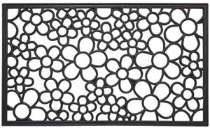 envelor home and garden floral wrought iron rubber door mat 18" x 30" welcome mat