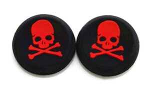 vivi audio® thumb stick grips cap cover joystick thumbsticks caps for ps4 xbox one xbox 360 ps3 ps2 red skull