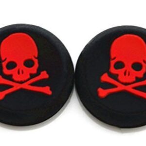 Vivi Audio® Thumb Stick Grips Cap Cover Joystick Thumbsticks Caps for PS4 Xbox ONE Xbox 360 PS3 PS2 Red Skull