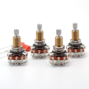 (4X) Bourns 500K Long Split Shaft Audio Potentiometers + (2X) .022uf Orange Drop Capacitors - for Electric Guitar