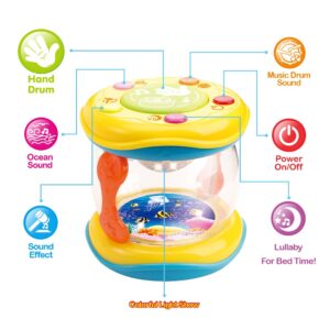 Portable First Drum Musical Instrument - Educational Toy for Children Learning and Entertainment. Small Size and Soft Sounding