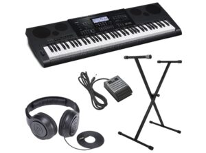 casio cwk7600 4 pc ultra-premium keyboard package with headphones, stand, and sustain pedal