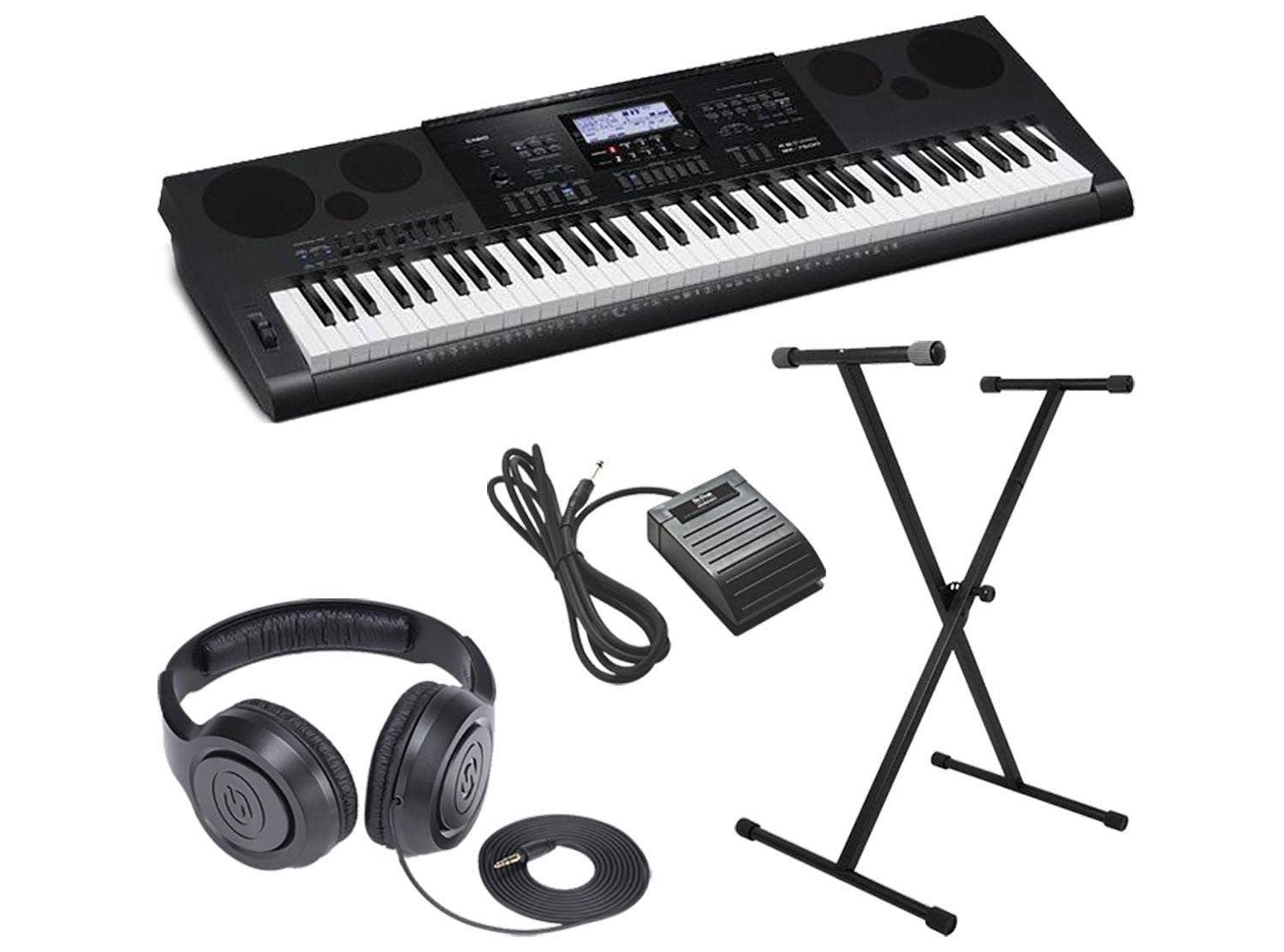 Casio CWK7600 4 pc Ultra-Premium Keyboard Package With Headphones, Stand, and Sustain Pedal