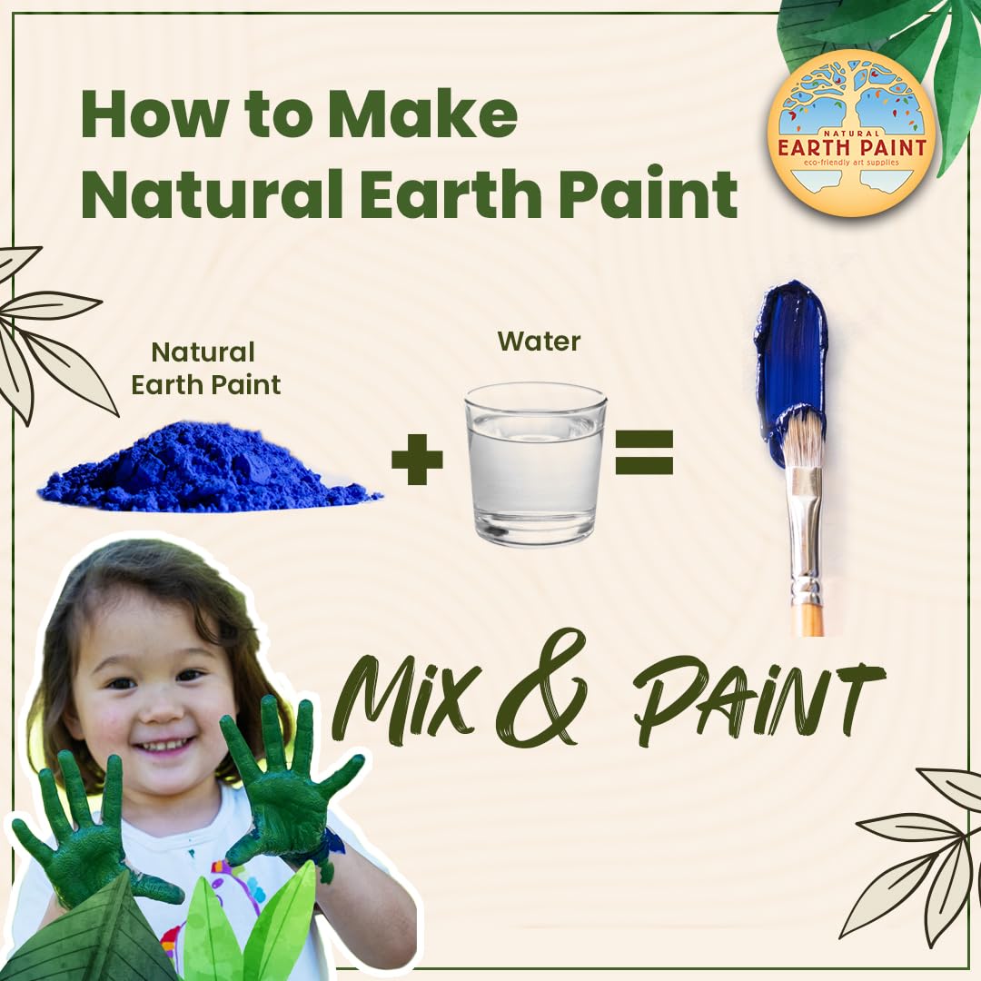 The Natural Earth Paint Kit | Non- Toxic | Made for Kids | Vegan | 6 Bright Colors | All Ages