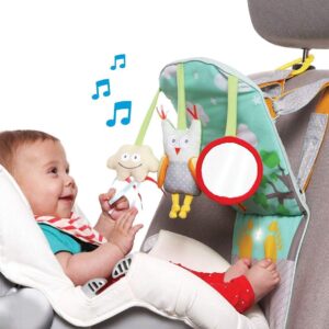 Taf Toys Play & Kick Car Seat Toy | Baby’s Activity & Entertaining Center. Keep Baby Calm While Driving. Important - Suitable ONLY for Cars with Adjustable HEADREST with Metal Poles