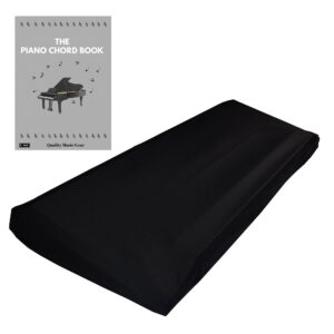 qmg stretchable keyboard dust cover for 88 key-keyboard: best for all digital pianos & consoles – adjustable elastic cord; machine washable – 49”×17”×6”.