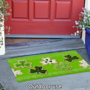 Toland Home Garden 800212 Shamrock Cookies St Pats Door Mat 18x30 Inch Spring Outdoor Doormat for Entryway Indoor Entrance