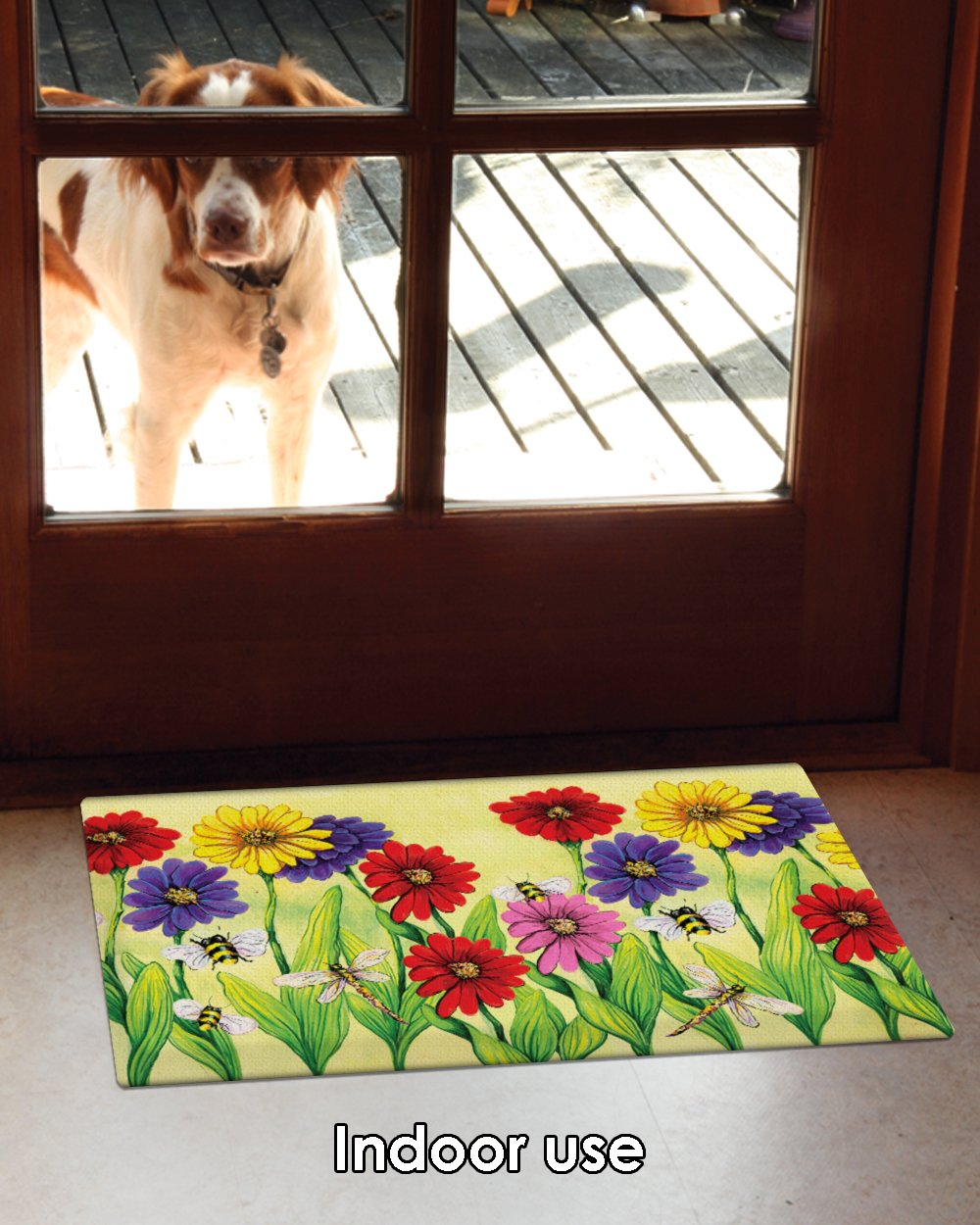 Toland Home Garden 800215 Zinnia Flight Spring Door Mat 18x30 Inch Summer Outdoor Doormat for Entryway Indoor Entrance