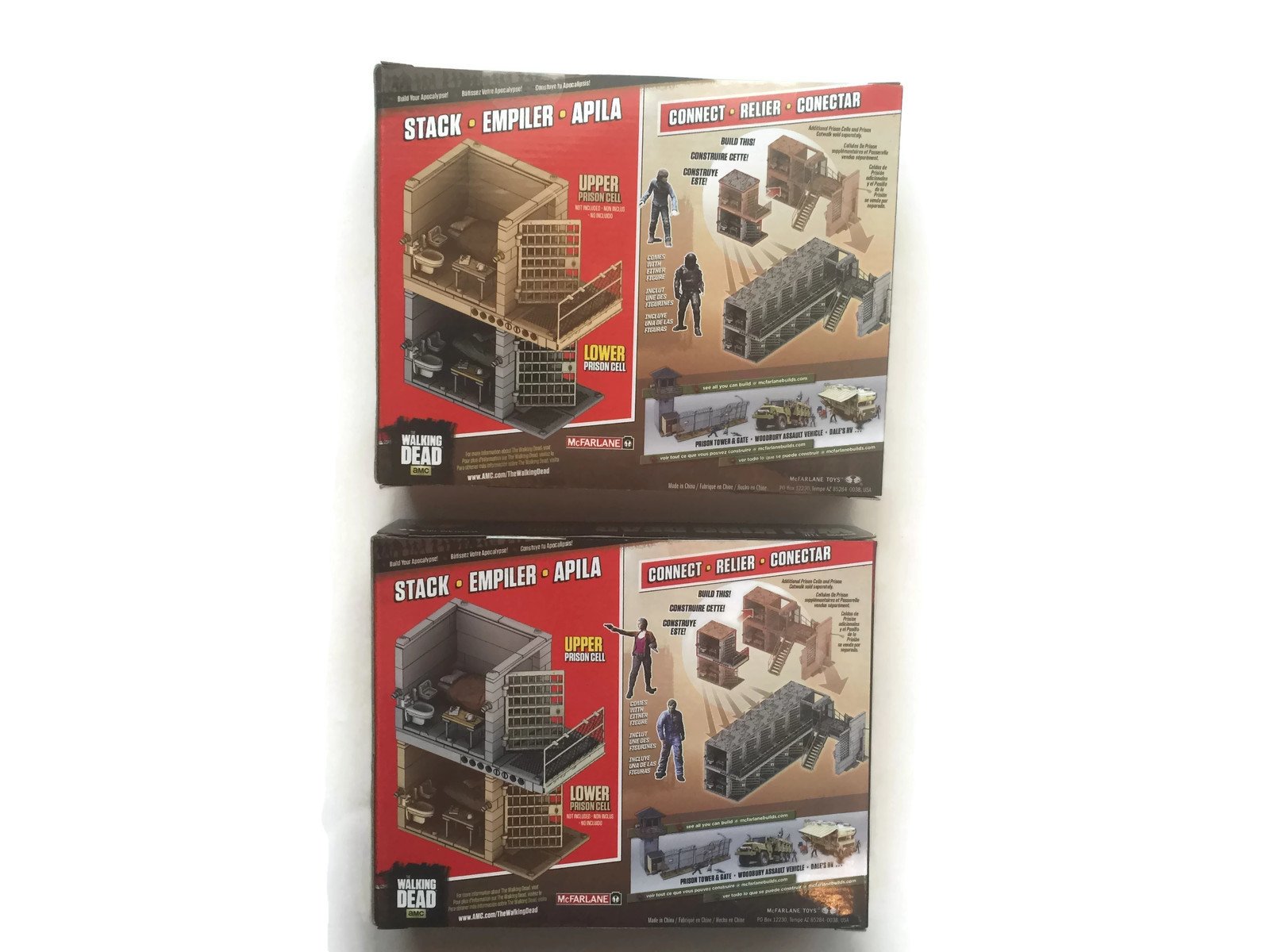 McFarlane Toys Construction Bundle - The Walking Dead TV (1) Upper and (1) Lower Prison Cell Sets