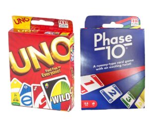 mattel phase 10 card game with uno card game