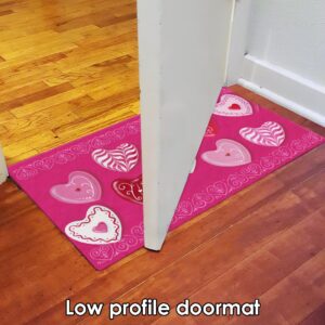 Toland Home Garden 800210 Heart Cookies Valentines Door Mat 18x30 Inch Spring Outdoor Doormat for Entryway Indoor Entrance