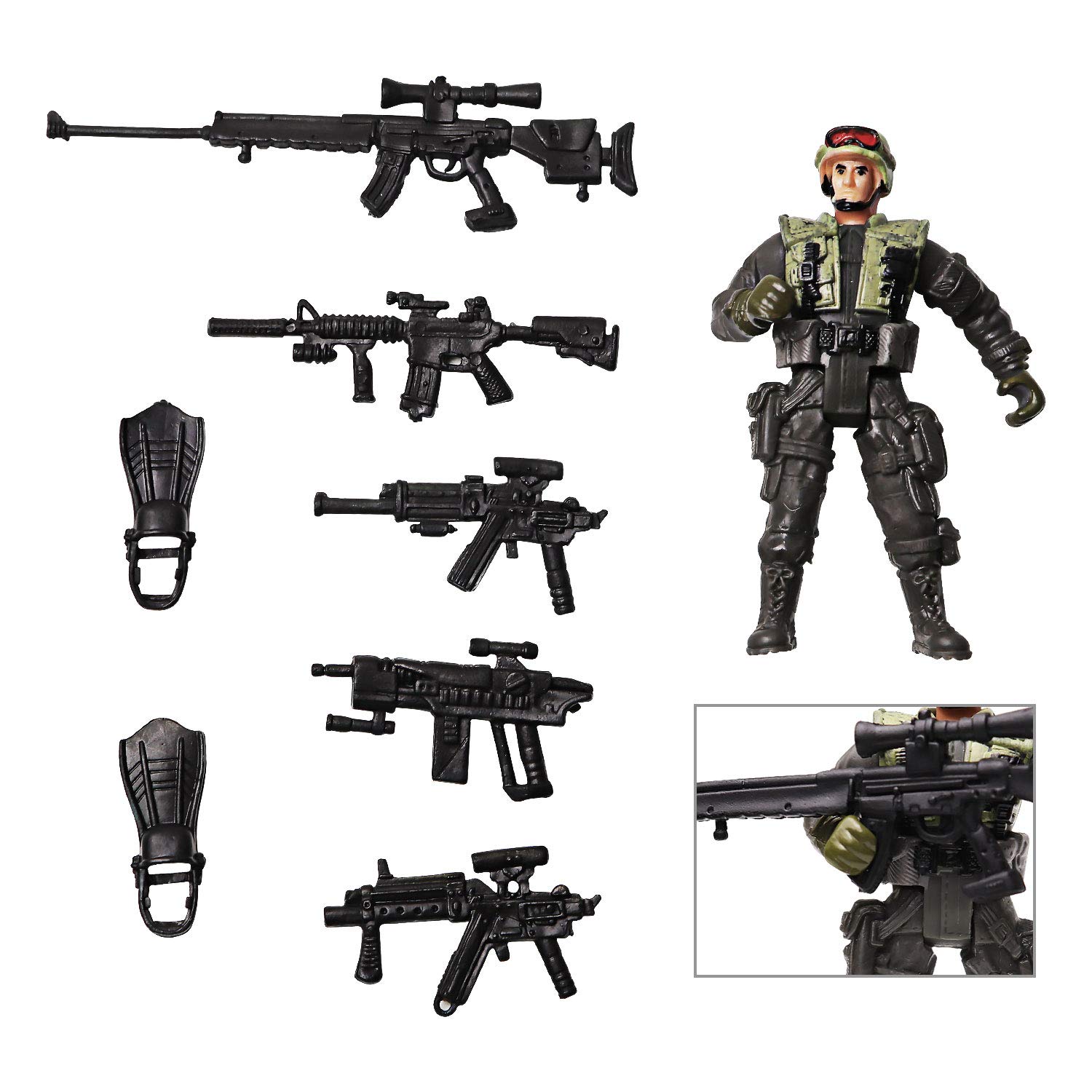 HAPTIME Military Action Figure Play Set for Kids - Army Men Soldiers Toys for Boys and Girls Ages 3-9 (SWAT Team Edition)