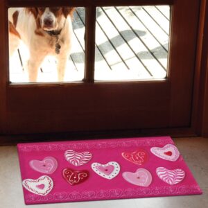 Toland Home Garden 800210 Heart Cookies Valentines Door Mat 18x30 Inch Spring Outdoor Doormat for Entryway Indoor Entrance