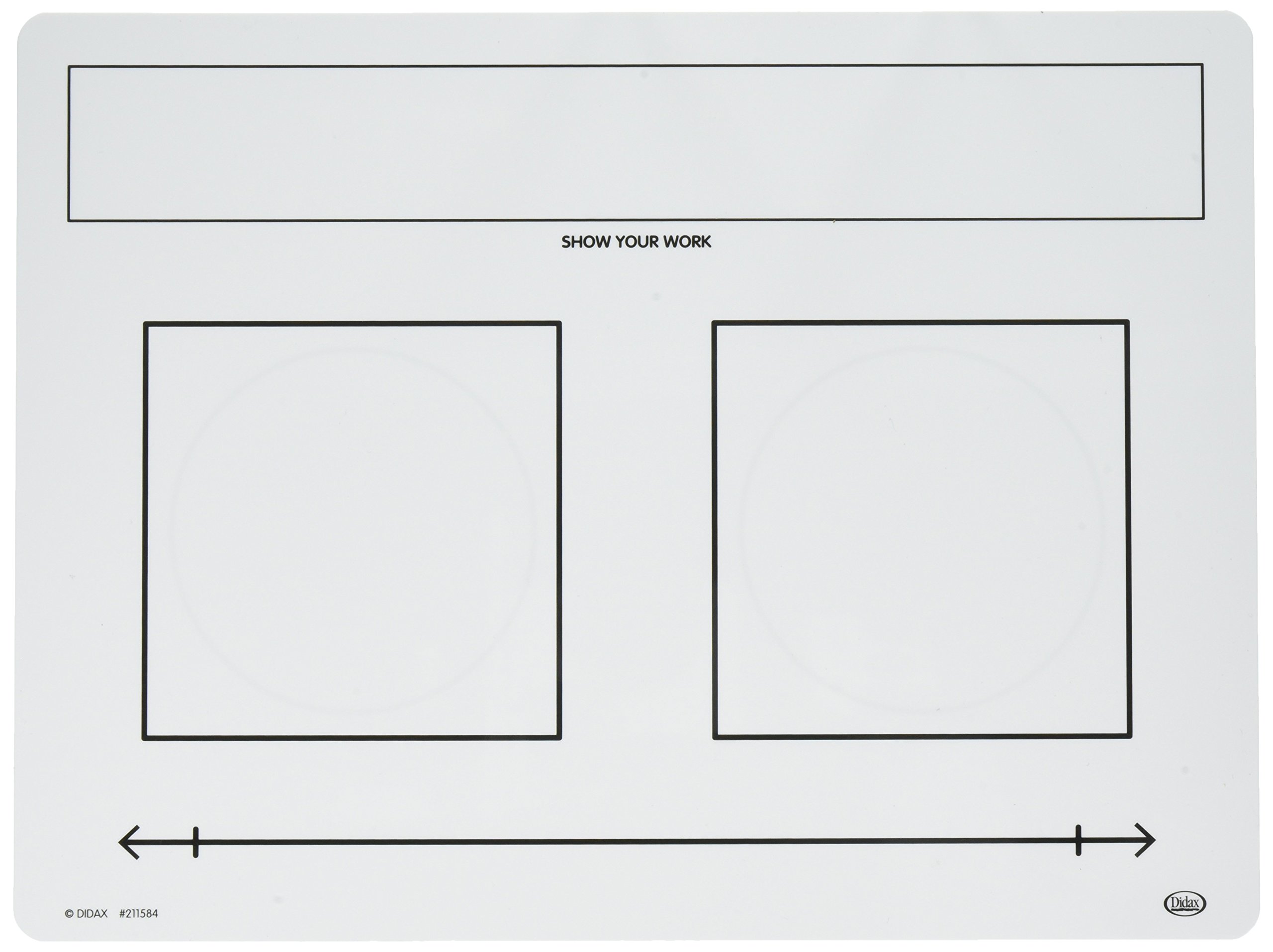 Didax Educational Resources, 10-Board Set Write-On/Wipe-Off Fraction Mats, White, Black