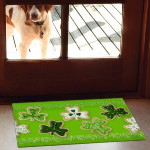 Toland Home Garden 800212 Shamrock Cookies St Pats Door Mat 18x30 Inch Spring Outdoor Doormat for Entryway Indoor Entrance