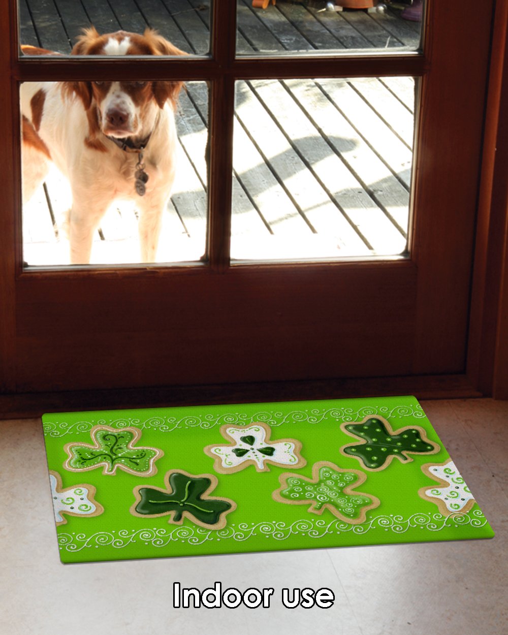 Toland Home Garden 800212 Shamrock Cookies St Pats Door Mat 18x30 Inch Spring Outdoor Doormat for Entryway Indoor Entrance