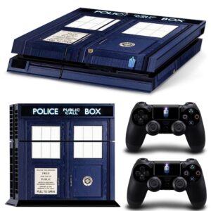 CAN Ps4 Console Designer Protective Vinyl Skin Decal Cover for Sony Playstation 4 & Remote Dualshock 4 Wireless Controller Stickers - Doctor Who