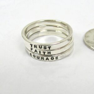 Personalized Sterling Silver Ring, Stacking Rings - 2.4 mm wide