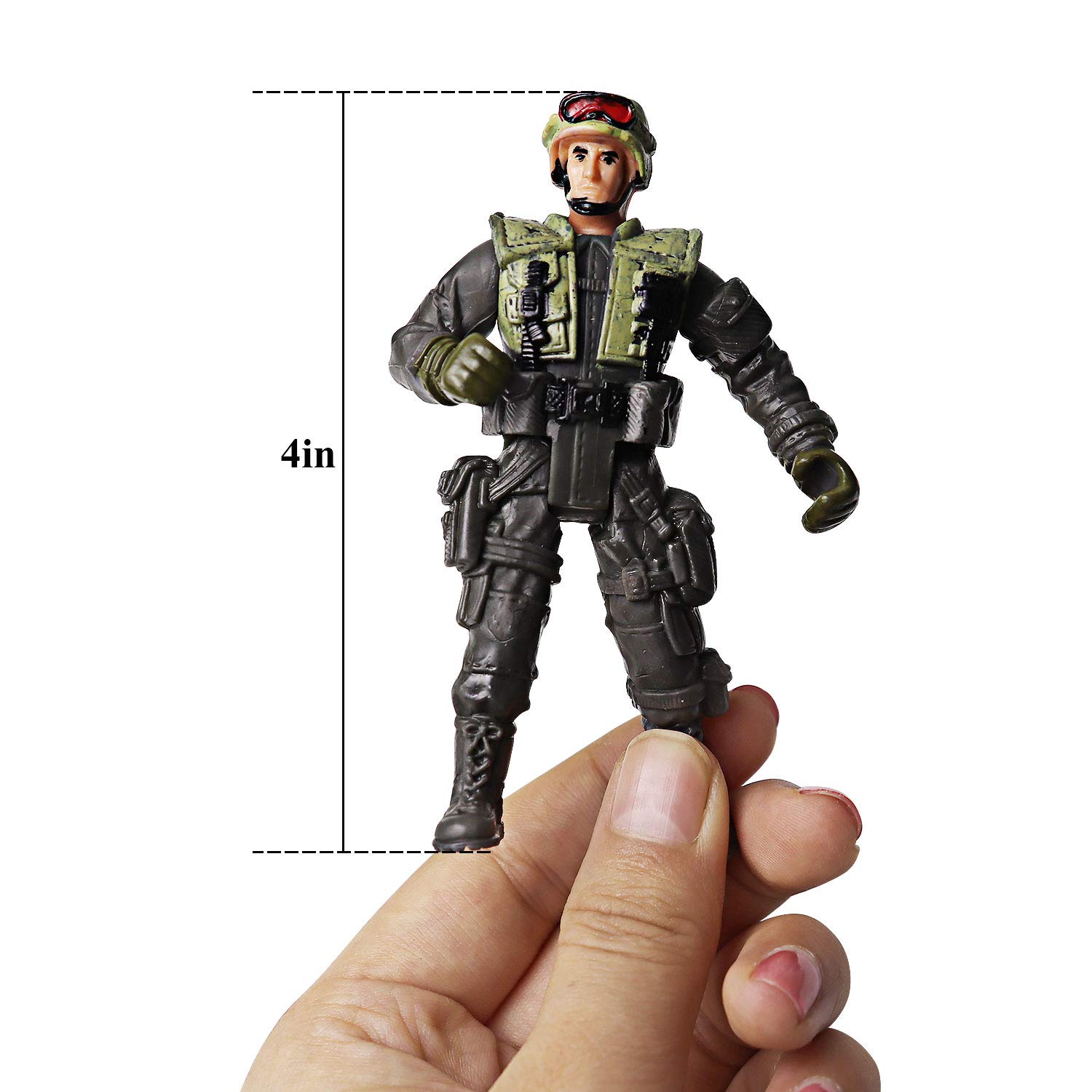 HAPTIME Military Action Figure Play Set for Kids - Army Men Soldiers Toys for Boys and Girls Ages 3-9 (SWAT Team Edition)