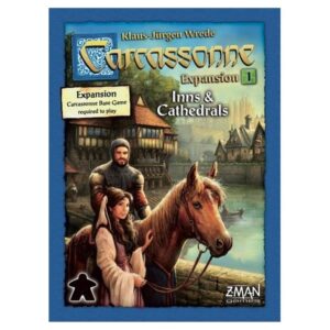 carcassonne inns & cathedrals expansion - tile-laying medieval board game, ages 7+, 2-6 players, 45 min playtime by z-man games