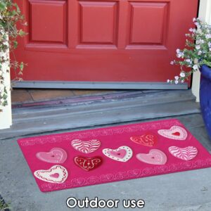 Toland Home Garden 800210 Heart Cookies Valentines Door Mat 18x30 Inch Spring Outdoor Doormat for Entryway Indoor Entrance