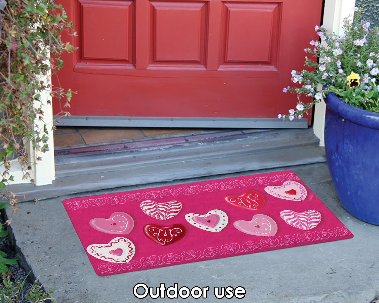 Toland Home Garden 800210 Heart Cookies Valentines Door Mat 18x30 Inch Spring Outdoor Doormat for Entryway Indoor Entrance