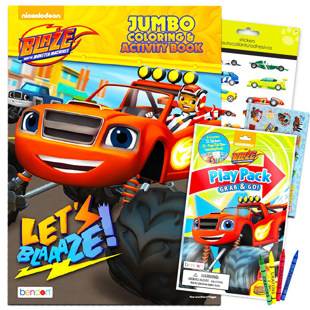 Blaze and the Monster Machines Coloring and Activity Book with Bonus Mini Cars Coloring Book with Stickers (Blaze Party Supplies)