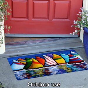 Toland Home Garden 800214 Skipper's Traffic Summer Door Mat 18x30 Inch Boat Outdoor Doormat for Entryway Indoor Entrance